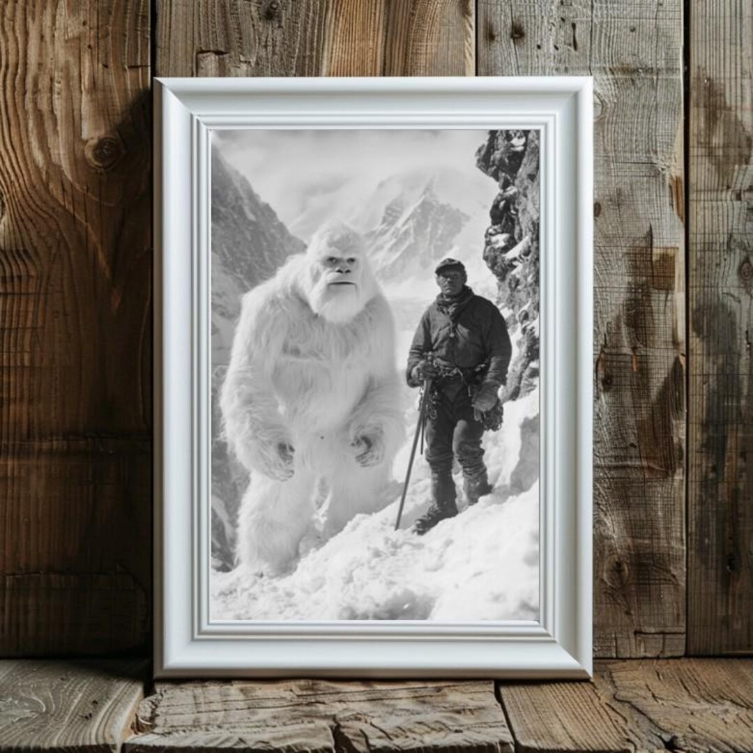 Yeti Wall Art | Cryptid Realistic Photo | Yeti Wall Decor | Unique ...