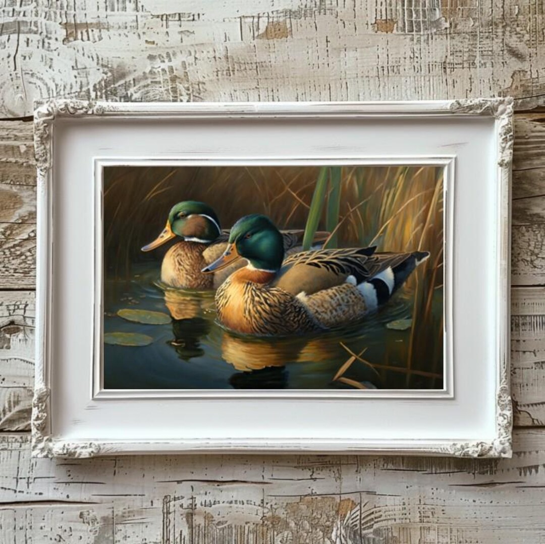 Mallard Duck Art Print: Oil Painting Style Waterfowl (digital Download ...