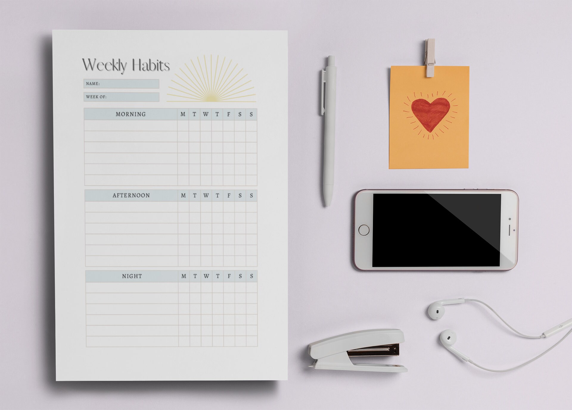 Downloadable Habit Tracker, Weekly Habit Checklist, Customizable Habit ...