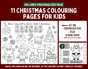 Personalized Colouring Page | Christmas Colouring Page for Kids ...