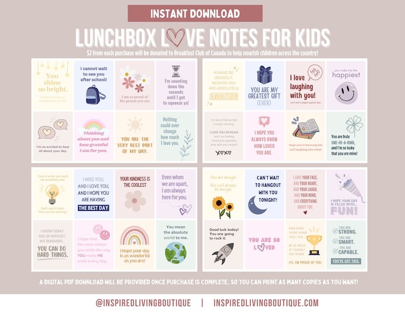 Lunchbox Love Notes for Kids | Printable Lunchbox Notes | 32 Lunchbox ...