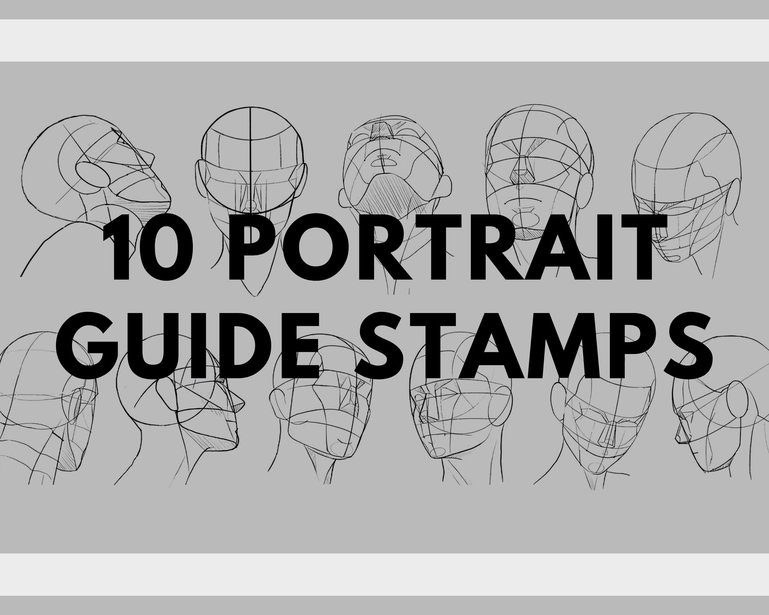 Procreate Heads Brushes Stamps, Head Brushes Procreate, Procreate Head ...