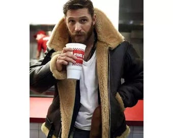 Handmade B3 RAF Brown Mens Bomber Flying Aviator Fur Irvin Real ...