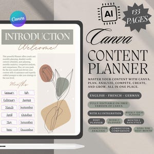 Social Media Canva Content Planner With Ai Prompt Social Media 2024 ...