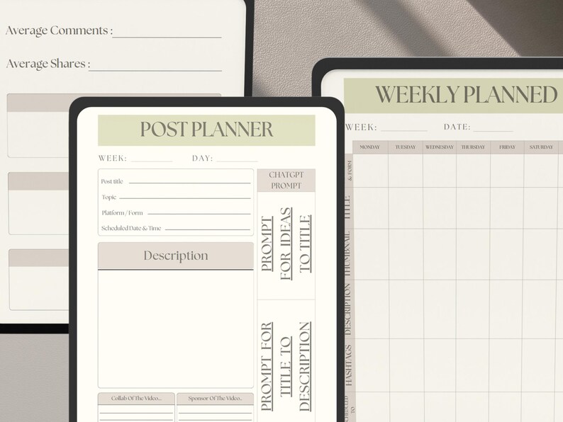 Social Media Canva Content Planner With Ai Prompt Social Media 2024 Content Calendar Weekly ...