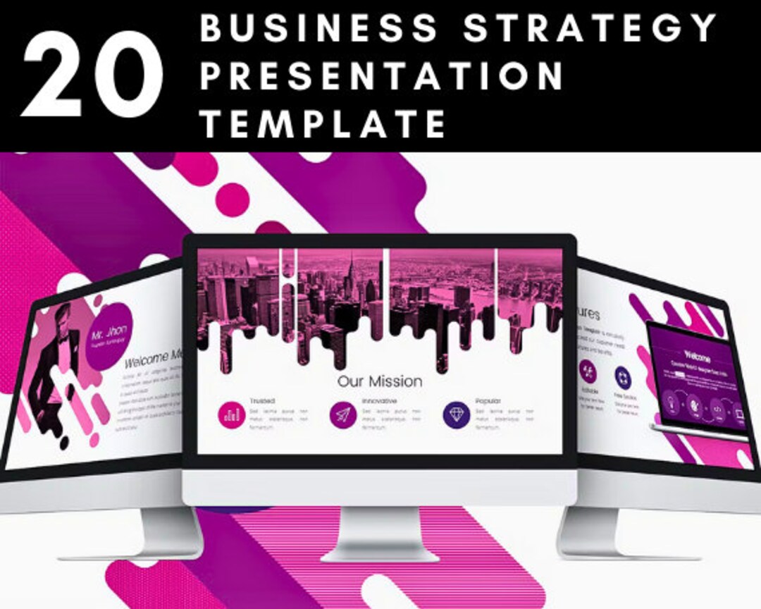 Business Strategy Presentation Template | 20 Unique Slides Each ...