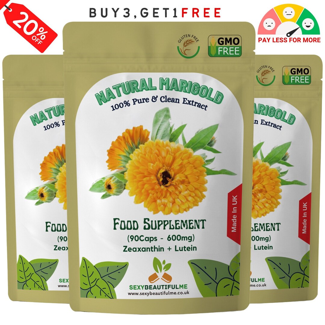 Marigold Extract Capsules: Lutein 30mg, Meso-zeaxanthin 30mg - Vegan - Etsy