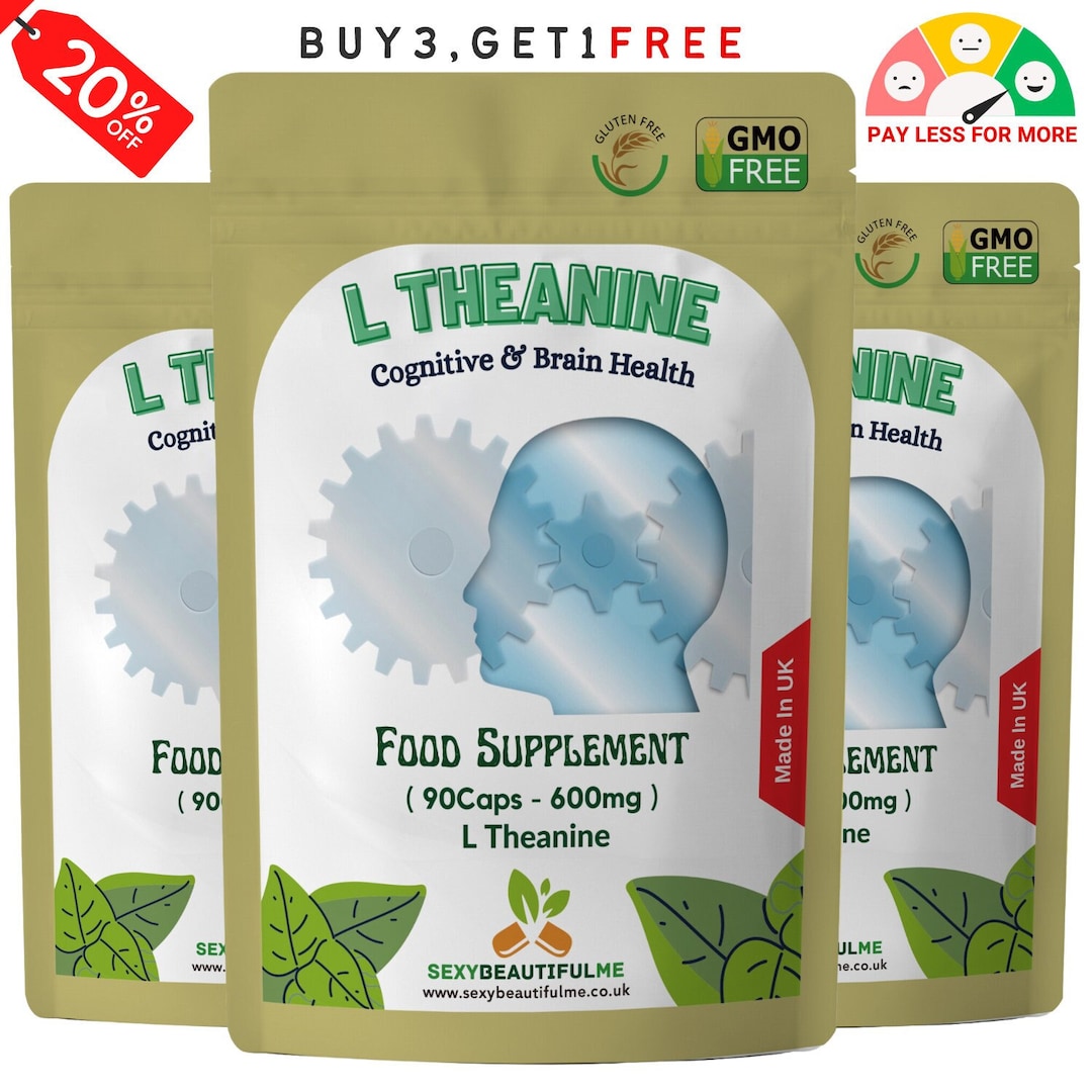 L-theanine Capsule-600mg-100% Natural and Strong Extract, Vegan ...