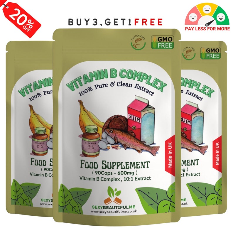 Vitamin B Complex HIGH STRENGTH Capsules-b1 B2 B3 B5 B6 B12 +biotin ...