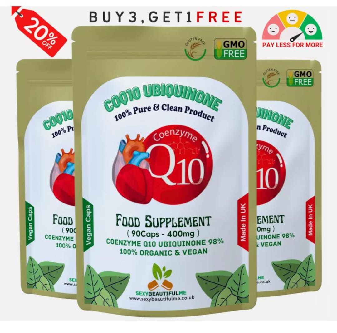 Co Enzyme Q10 400mg Capsules High Absorption 98% Ubiquinone - Pure ...
