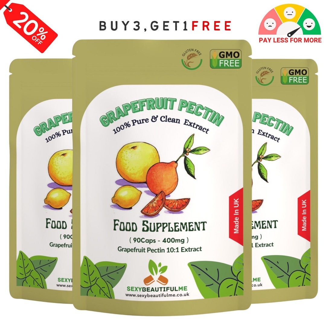 Grapefruit Pectin Fibre 4000mg -100% Natural and Strong Extract, Vegan ...