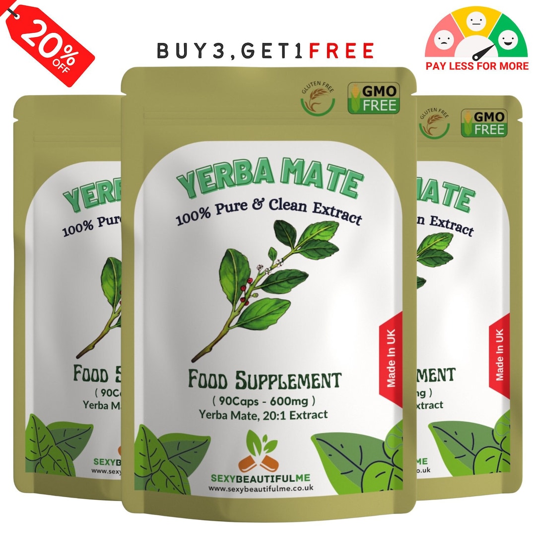 Yerba Mate 10:1 Extract Capsules 100% Natural and Strong Extract, Vegan ...