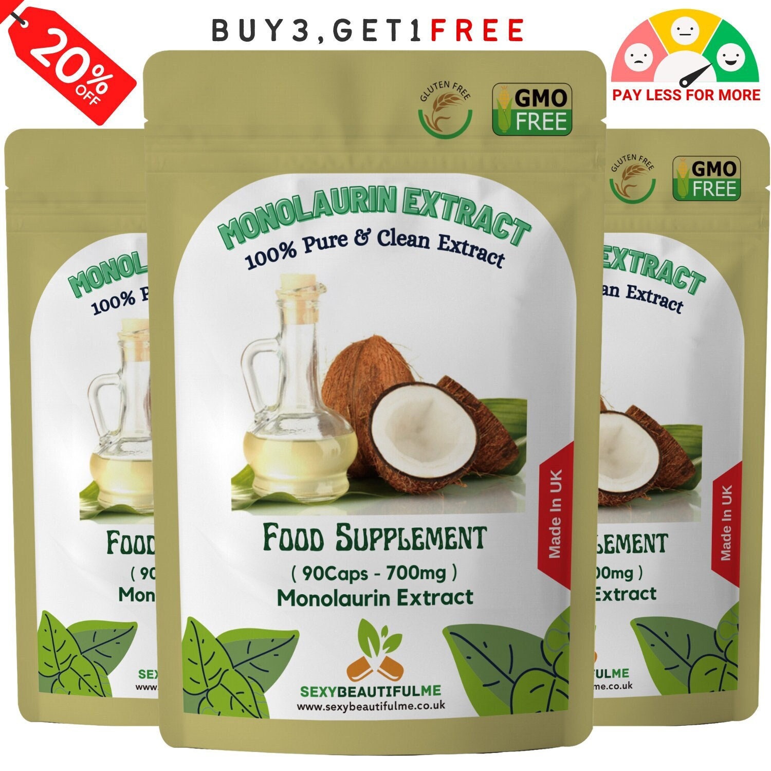 Monolaurin Capsules-700mg vegan Capsules-100% Natural and Strong ...