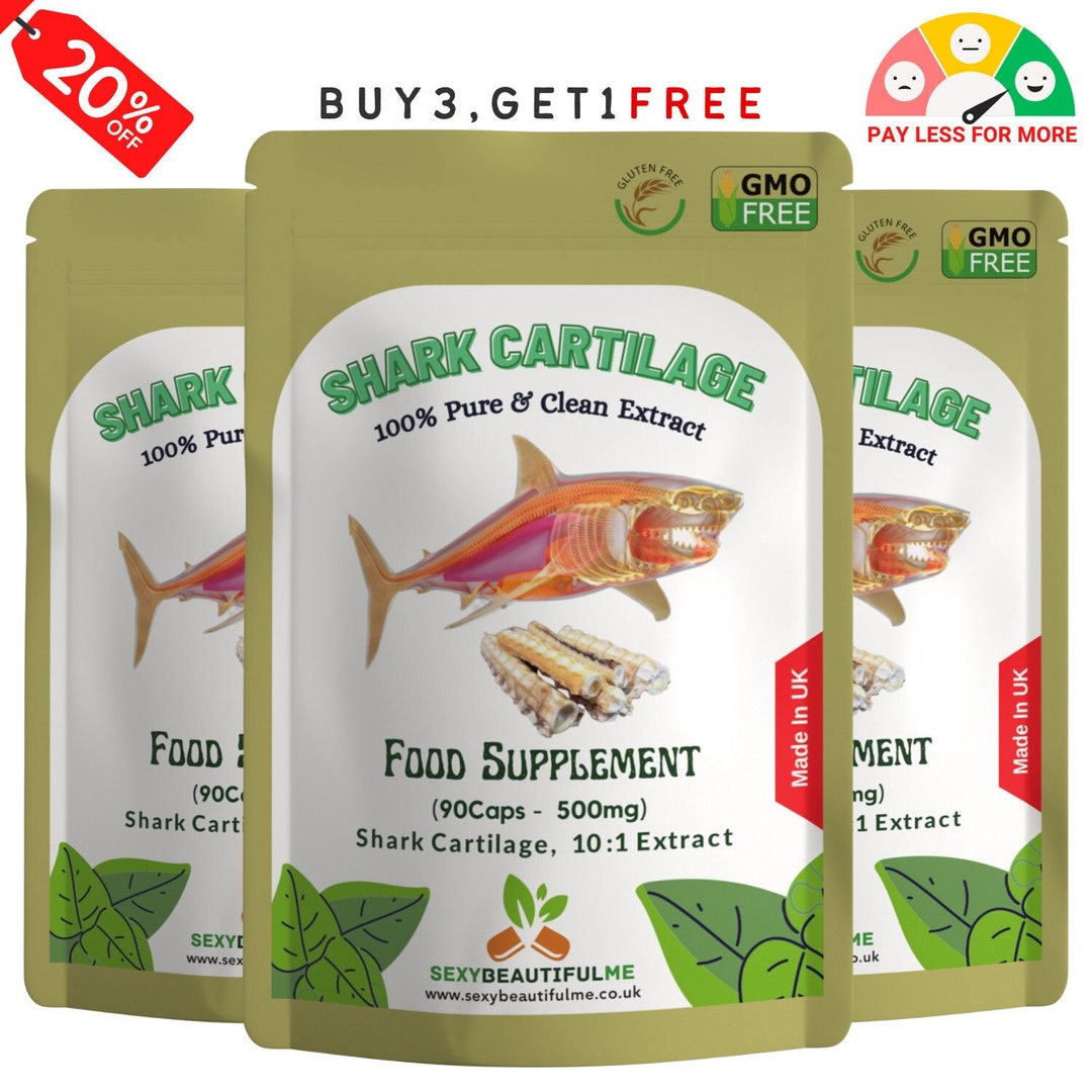 Shark Cartilage Capsules, 5000mg-100% Natural and Strong Extract, Vegan ...