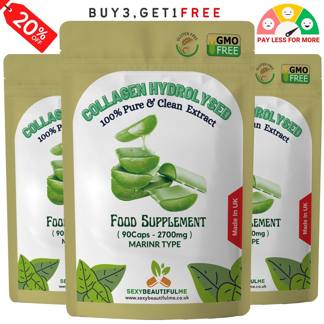 Collagen Capsules/tablets 2700mg Hydrolysed Marine Type 1 Max Strength ...