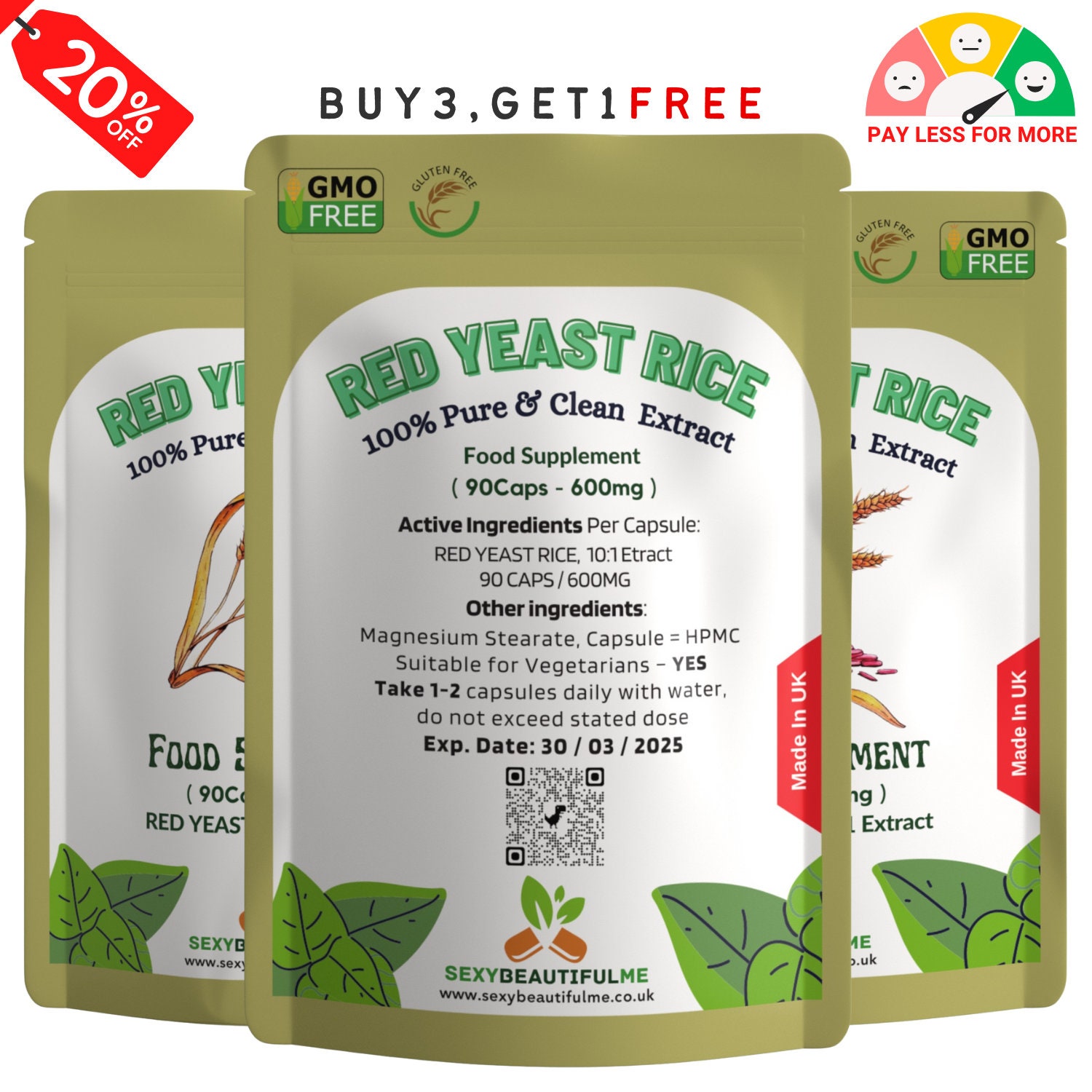 Red Yeast Rice Capsules 600mg-vegan Caps-vegan, STRONG &EFFECTIVE - Etsy