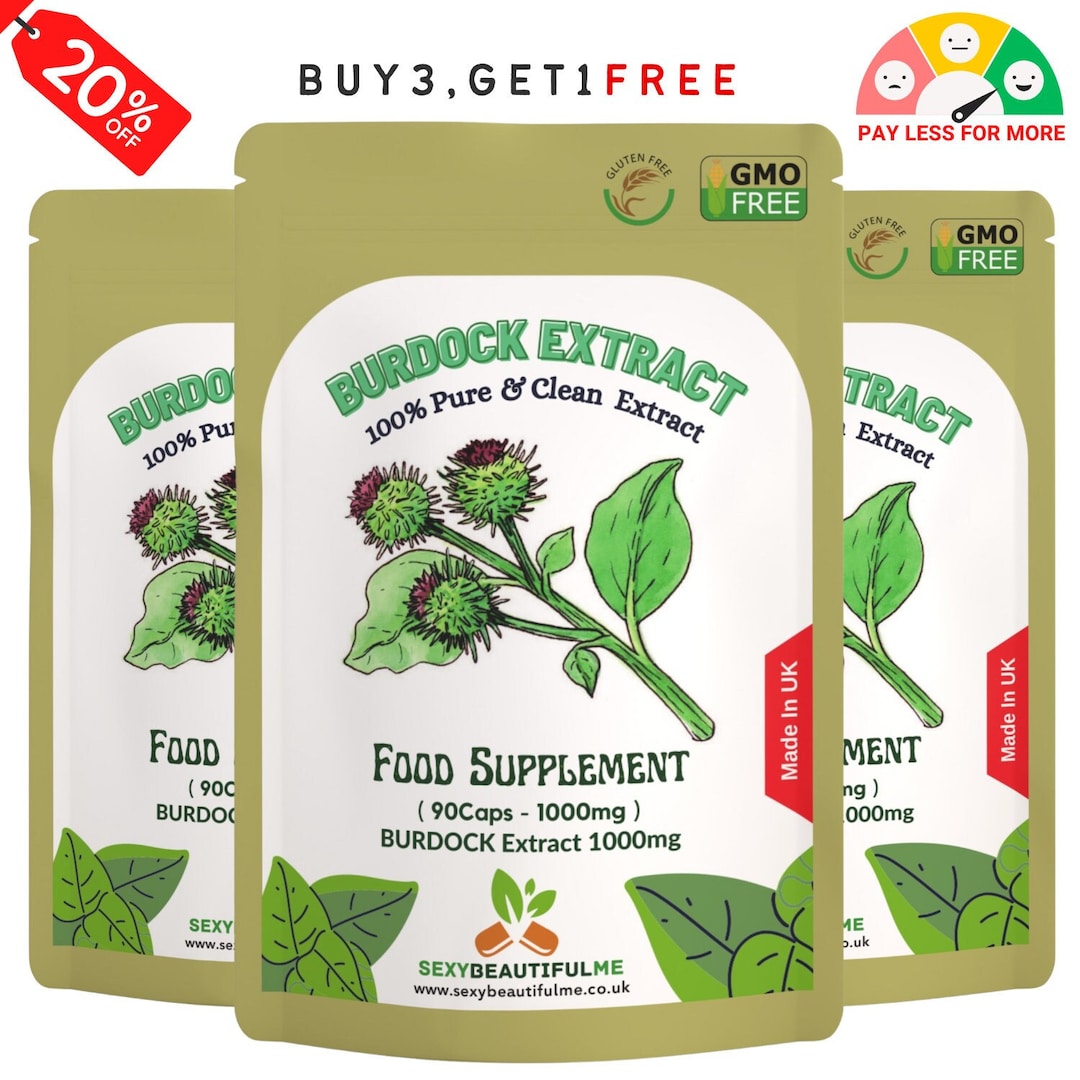 Burdock Root Extract Capsules ,1000mg-detoxify, Vegan, STRONG ...