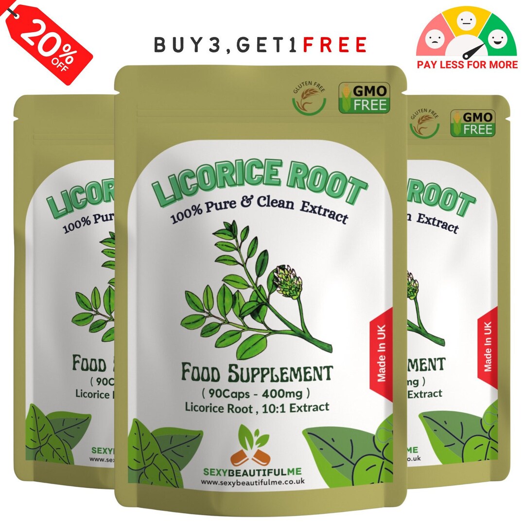 Licorice Root Extract Capsules 4000mg-100% Natural and Strong Extract ...