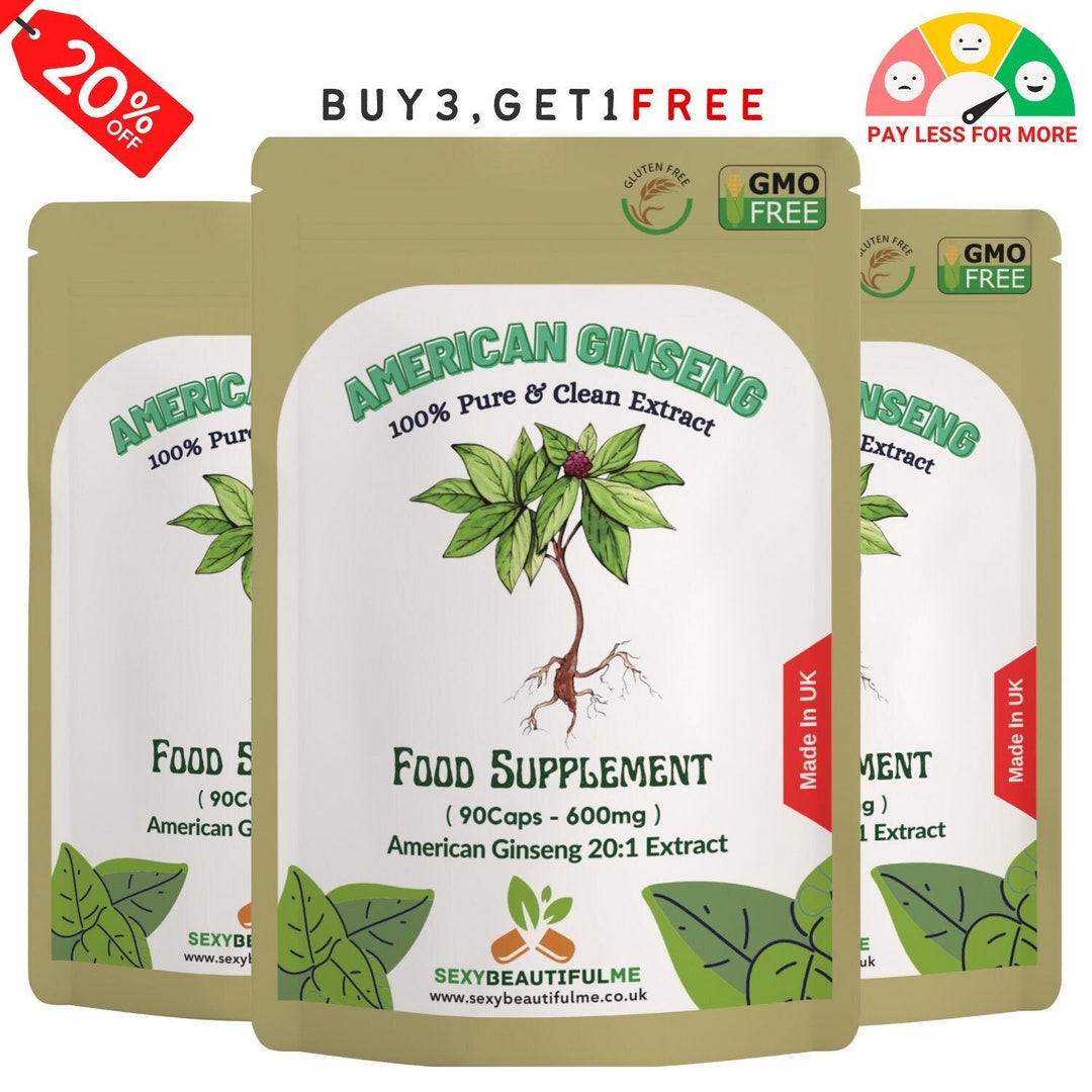American Ginseng Capsules 12,000mg Strongest & Best Value Natural Veg ...