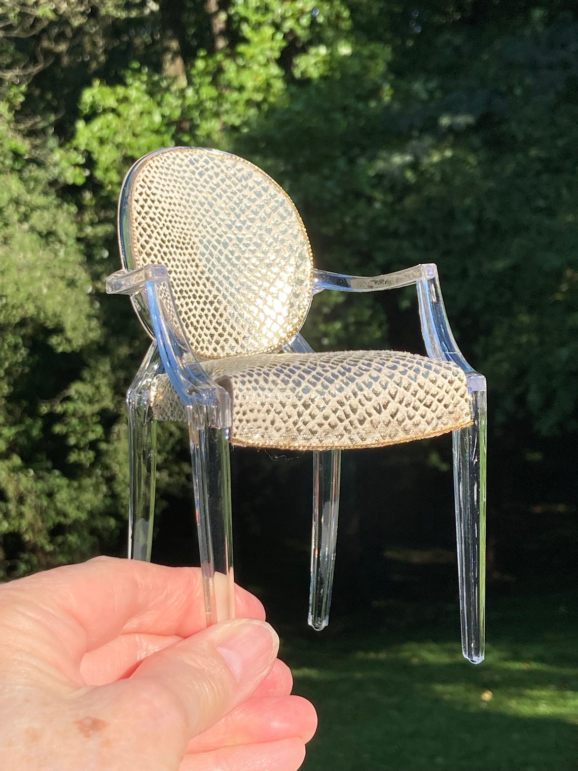 Gold Metallic Faux Lizard Skin Chair for 11 1/2” - 12” Fashion Dolls - Etsy