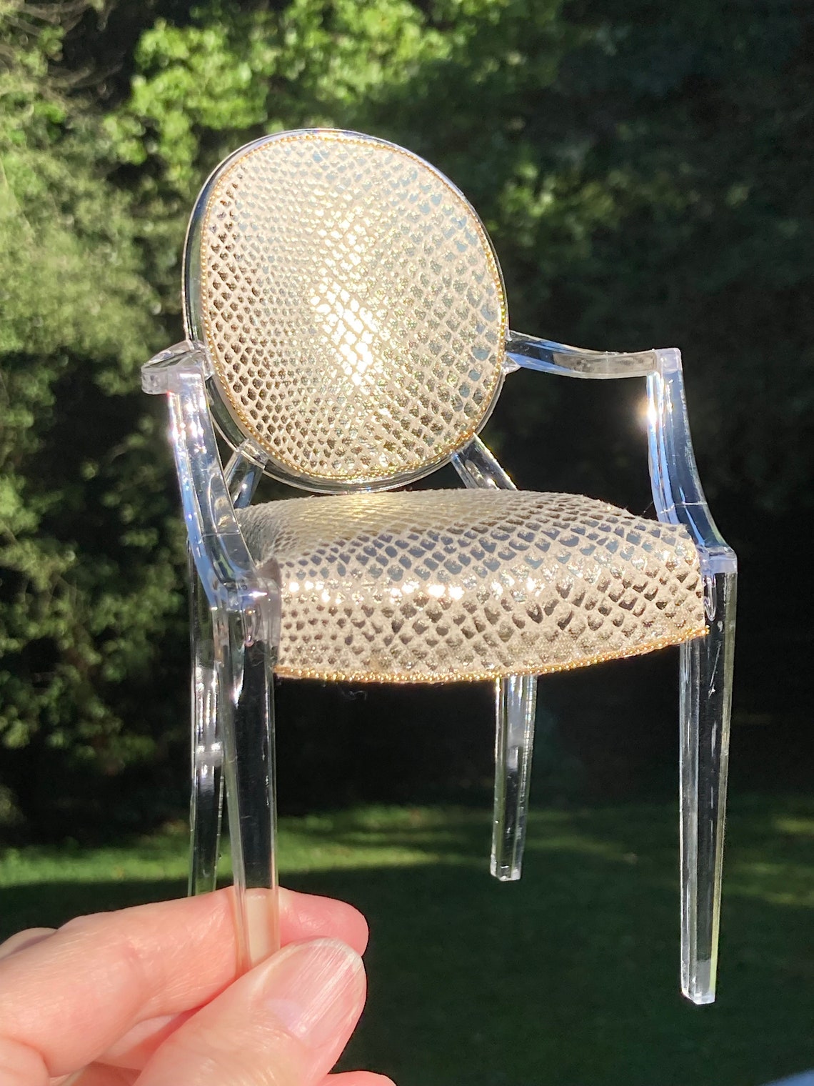 Gold Metallic Faux Lizard Skin Chair for 11 1/2” - 12” Fashion Dolls - Etsy