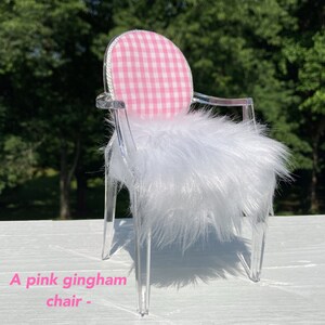 Ultra-feminine Barbie Chair With a Furry Seat, Gingham Back, and a ...