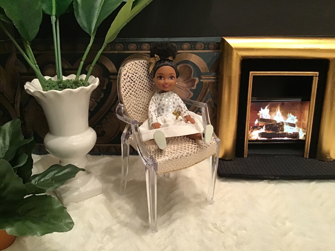 Gold Metallic Faux Lizard Skin Chair for 11 1/2 12 Fashion Dolls - Etsy