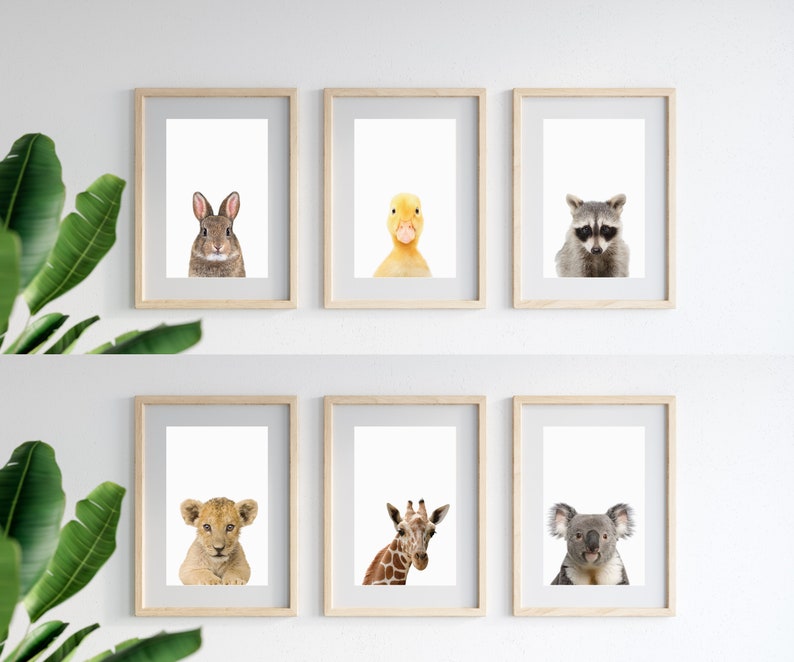 Minimalist Safari Animals Nursery Wall Art Set of 6 | Digital Download ...