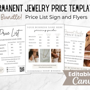 Permanent Jewelry Sign Display, Permanent Jewelry Price List Flyers ...