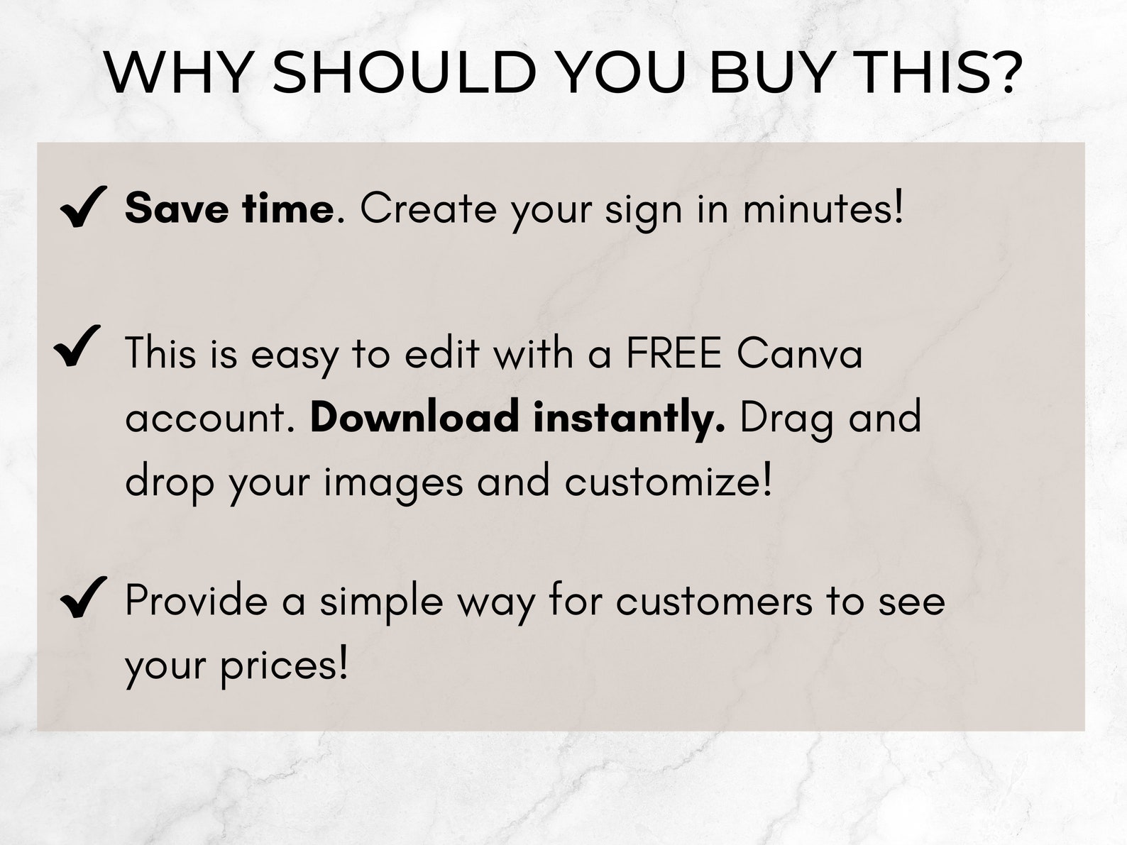 Price List Sign Editable Price List Sign Printable QR Code - Etsy