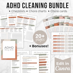 Adhd Cleaning Planner, Adhd Chore Checklist, Family and Adult Chore ...