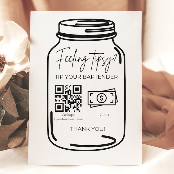 Tips Sign Template - Etsy