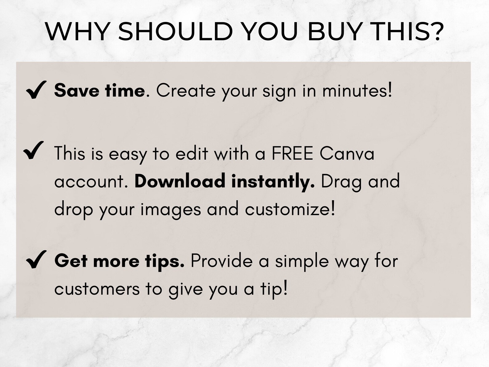 Tip Your Bartender Sign Template, Editable QR Code Sign, Printable ...