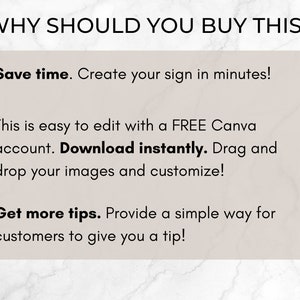 Tip Your Bartender Sign Template, Editable QR Code Sign, Printable ...