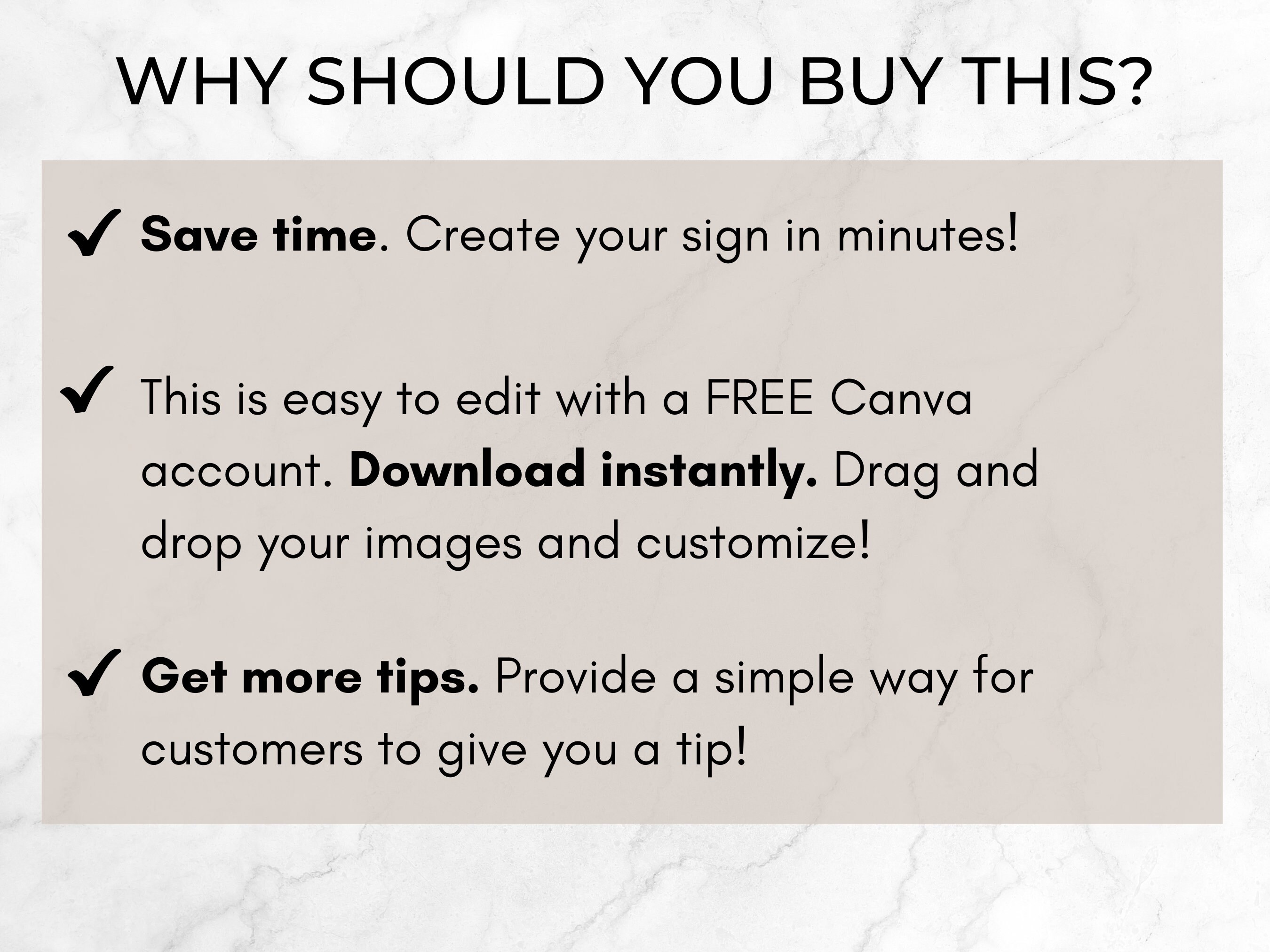 Tip Your Bartender Sign Template Editable QR Code Sign - Etsy