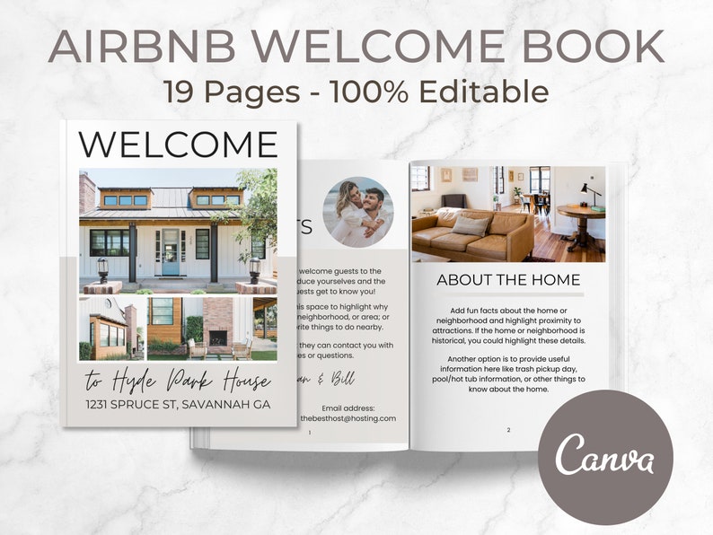 Airbnb Welcome Book Template, Airbnb Guest Printable Book, Editable ...