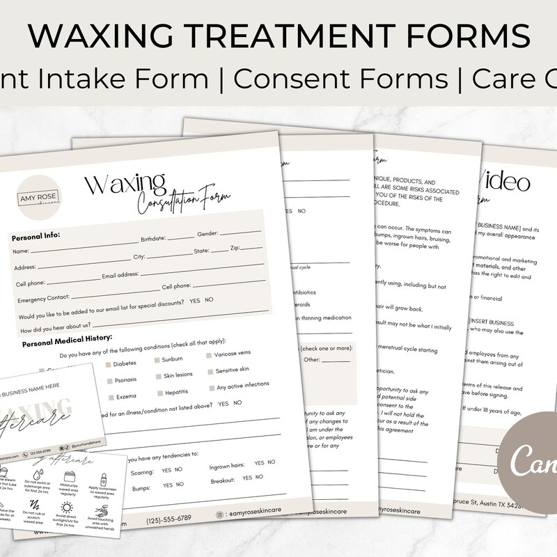 Waxing Consent Forms - Etsy