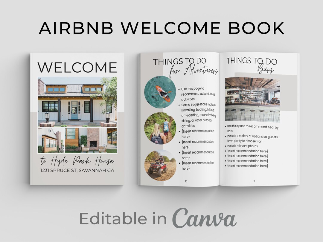 Airbnb Welcome Book Template, Vacation Rental Welcome Book, VRBO ...