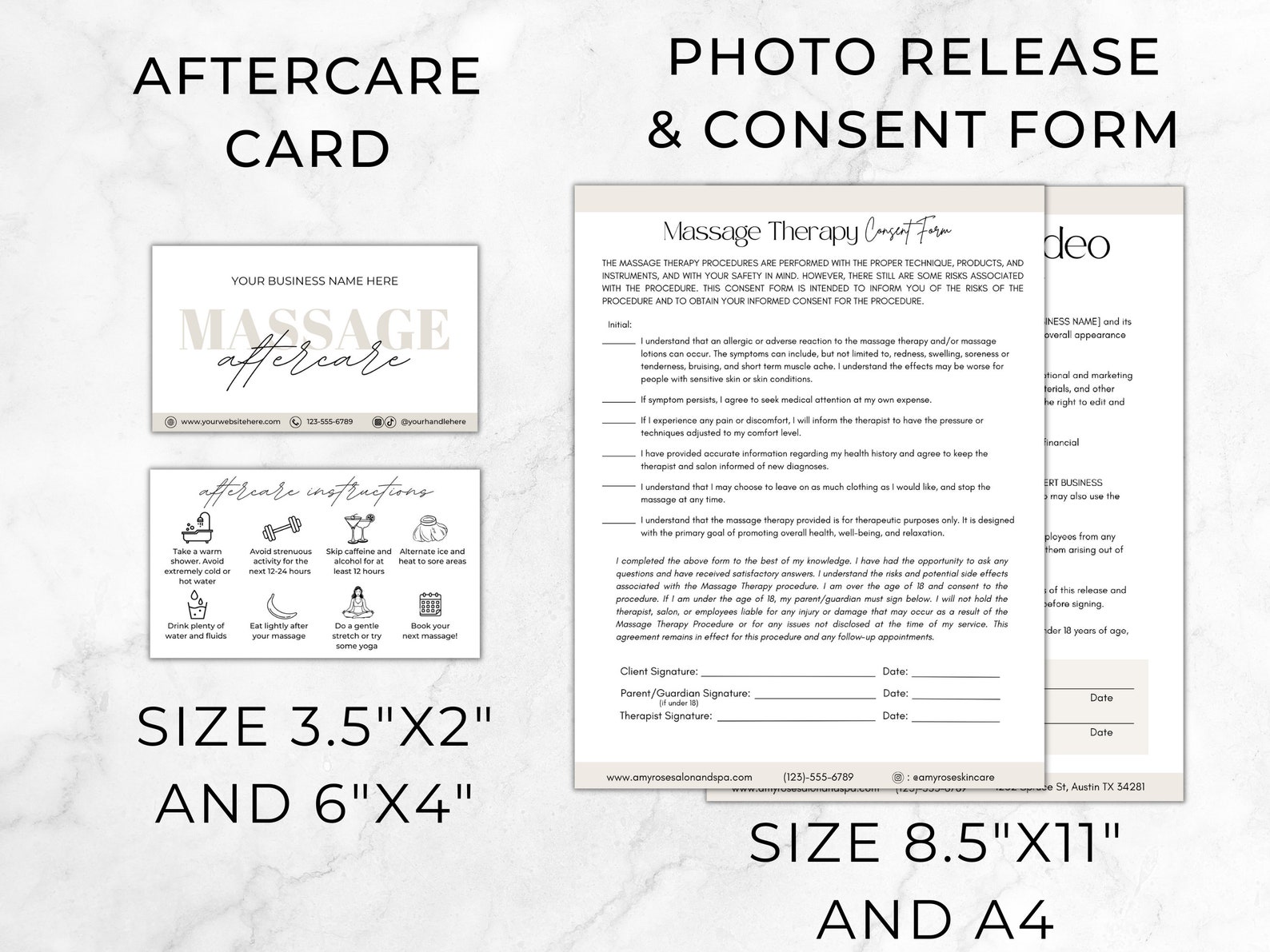 Massage Therapist Forms Business Bundle, Editable Massage Consultation ...