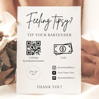 Terracotta Tip Your Bartender Sign Template | Feeling Tipsy Sign for ...