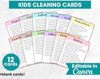Editable ADHD Cleaning Checklist Bundle, ADHD Cleaning Planner, ADHD ...