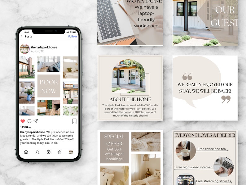 Airbnb Instagram Templates Airbnb Social Media Post Bundle - Etsy