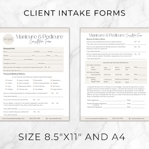 Manicure and Pedicure Forms Bundle, Nail Tech Forms, Esthetician Forms ...