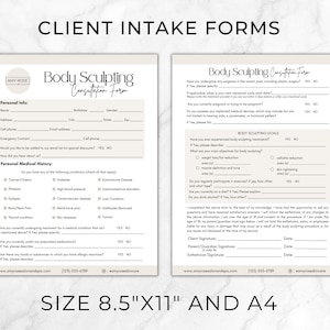 Body Sculpting Intake Forms, Body Contouring Consent Forms, Editable ...