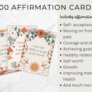 Printable Affirmation Cards, Daily Positive Affirmation Quotes, Self ...