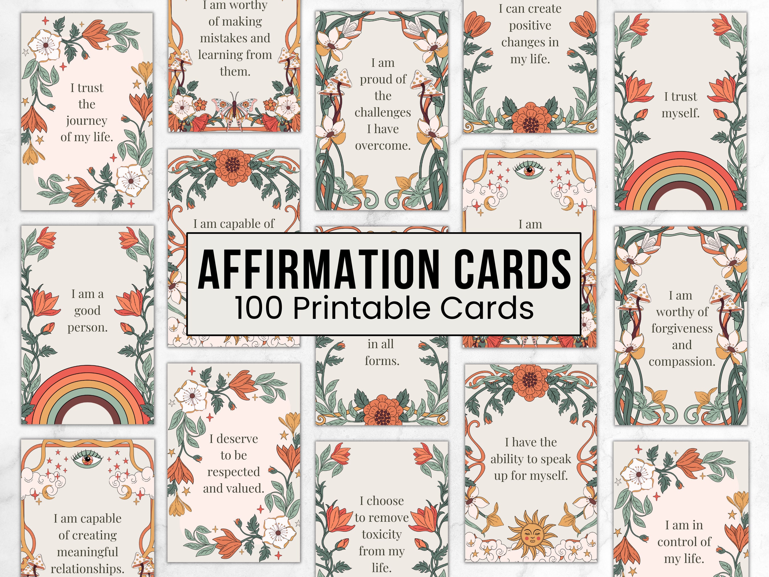 Affirmation Cards, Printable Positive Affirmation Quotes, Self ...
