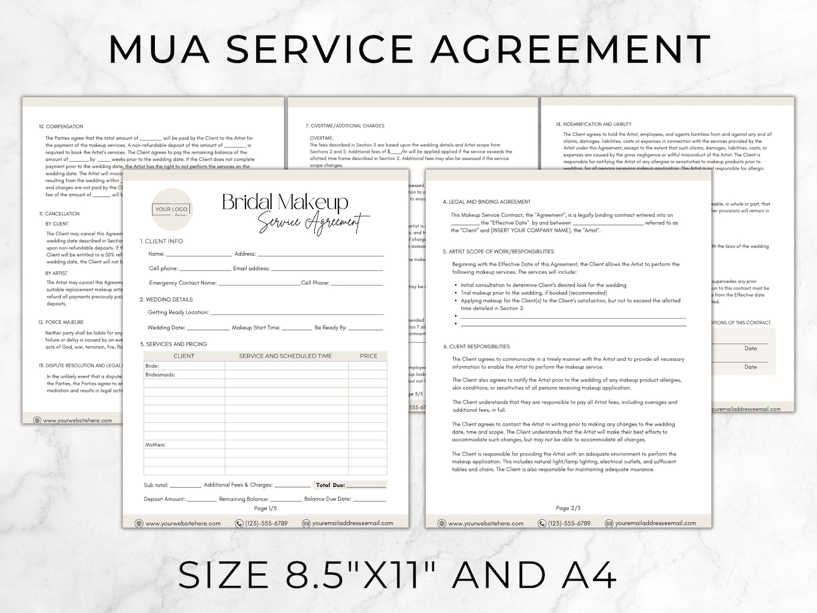 Bridal Makeup Artist Contract, Bridal Hair Contract, Wedding Hair and ...