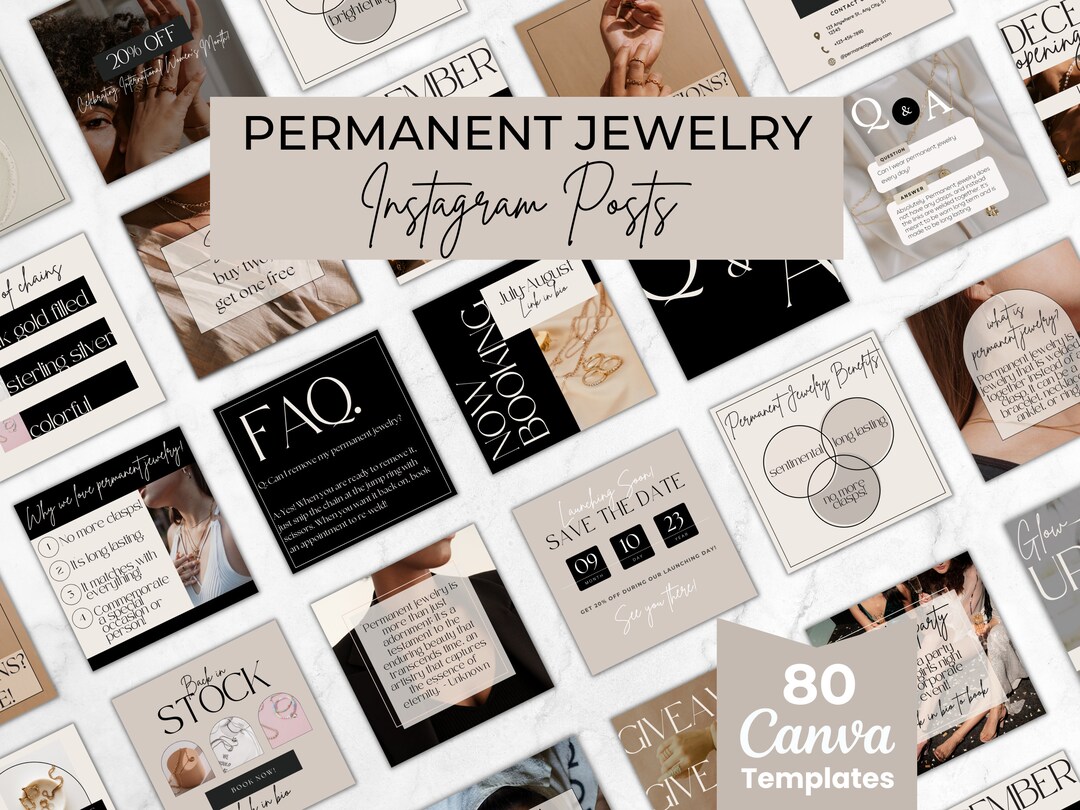 Editable Permanent Jewelry Instagram Posts Templates, Permanent Jewelry ...