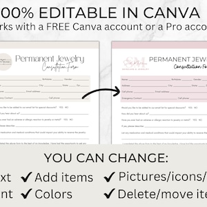 Permanent Jewelry Business Starter Kit, Permanent Jewelry Consent Forms ...