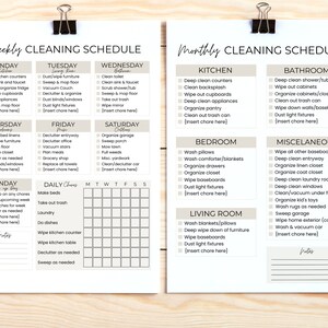 Editable Cleaning Schedule Checklist, Adult Chore Chart, ADHD Cleaning ...